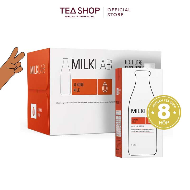 Thùng 8 hộp sữa hạnh nhân cao cấp ít đường MILKLAB (8 x 1L) | Shopee Việt Nam