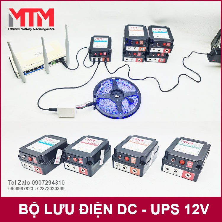 Bộ lưu điện gia đình UPS 12V dùng cho camera, modem wifi, đèn, quạt ...