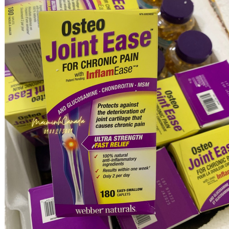 [Canada] Osteo Joint Ease bổ xương khớp 180v, Webber Naturals, date ...