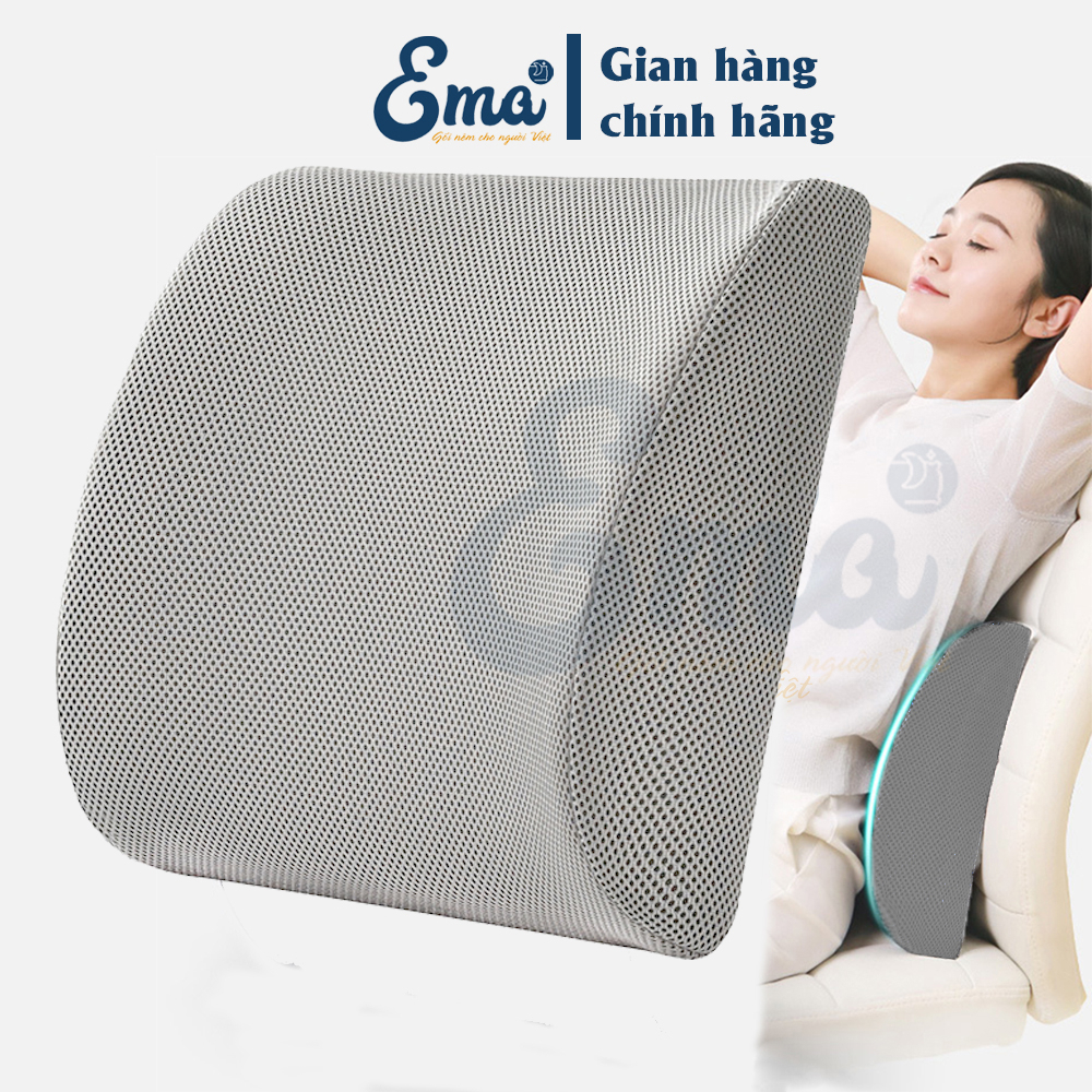 Gối Tựa Lưng Massage Cao Su Non Ema Ôm Trọn Lưng Giúp Thư Giãn Dành Cho Dân Văn Phòng