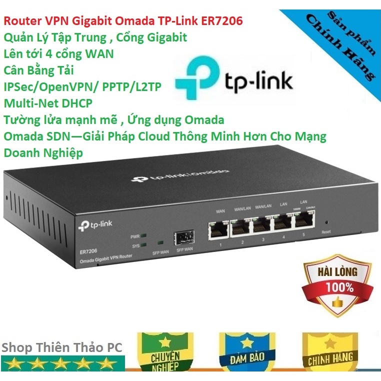 Router VNP Cân Bằng Tải TP-Link ER7206 ,Với 4 cổng WAN đa mạng ...
