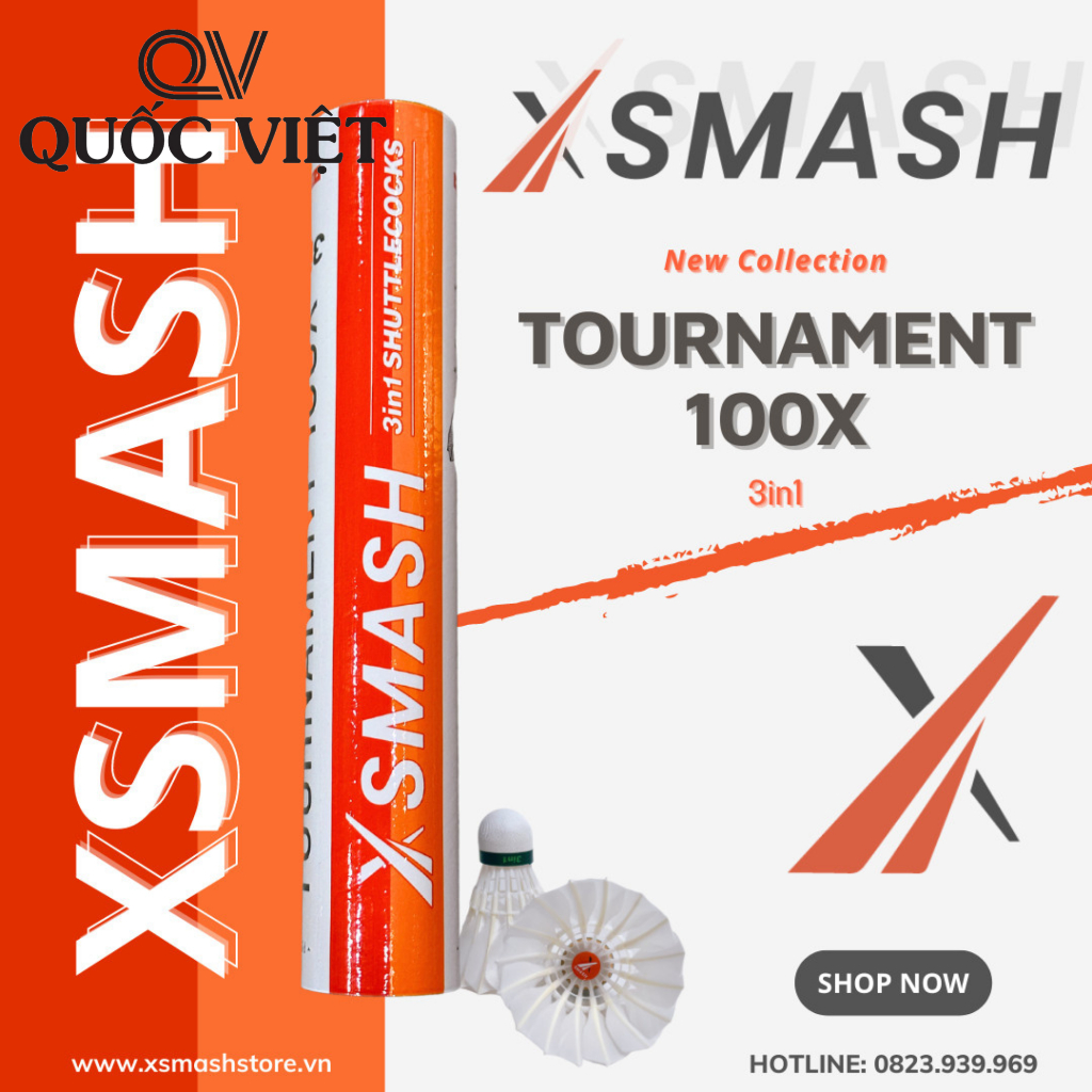 Cầu lông thi đấu Xsmash Tournament 100x Quốc Việt Badminton cầu lông ...