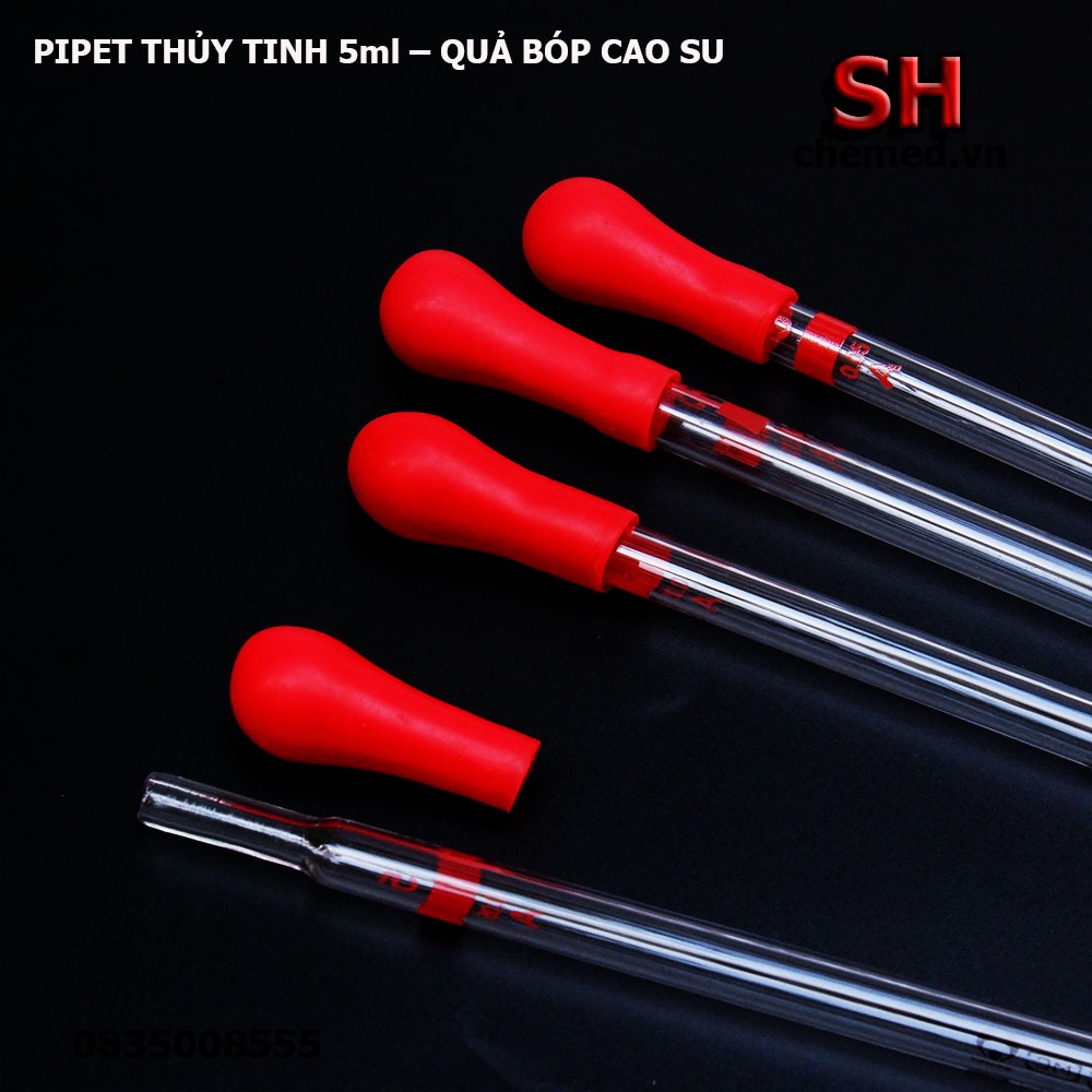 Pipet thuỷ tinh,Ống hút pipet thủy tinh chia vạch dài kèm quả bóp thể ...