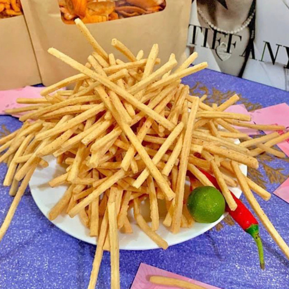 500 gam bim bim khoai tây ngó sen,snack khoai tây, ăn vặt tuổi thơ ...