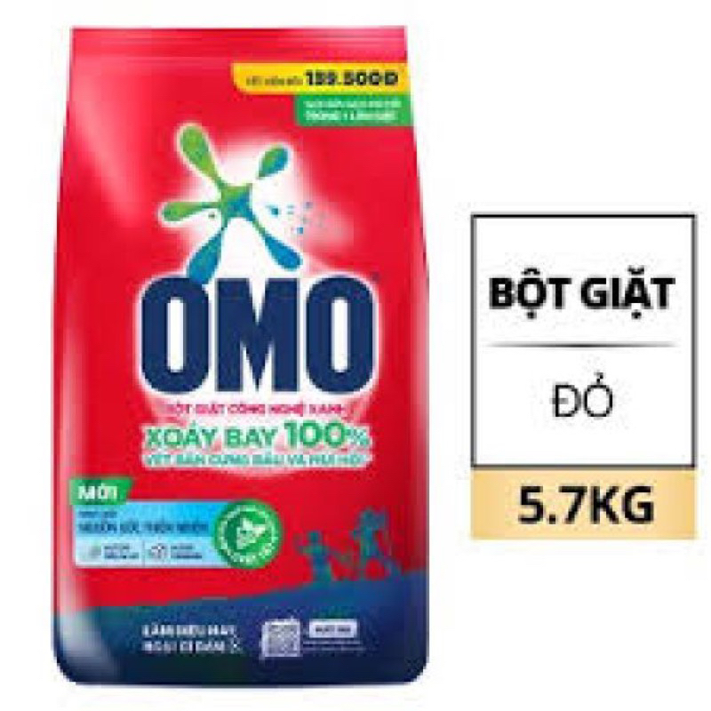 Bột Giặt OMO Đỏ Unilever (5,7kg) (Giặt giũ & Chăm sóc áo quần) | Shopee Việt Nam