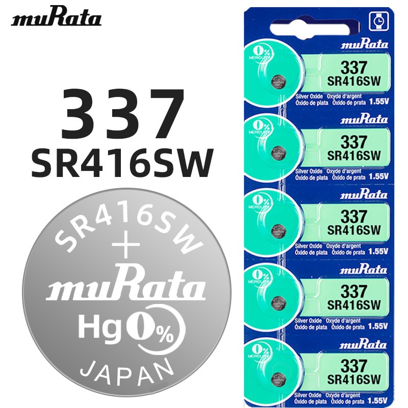 [NK CHÍNH HÃNG] Vỉ 5 viên MURATA 337 SR416SW oxit bạc 1.55V Made in Japan | Shopee Việt Nam