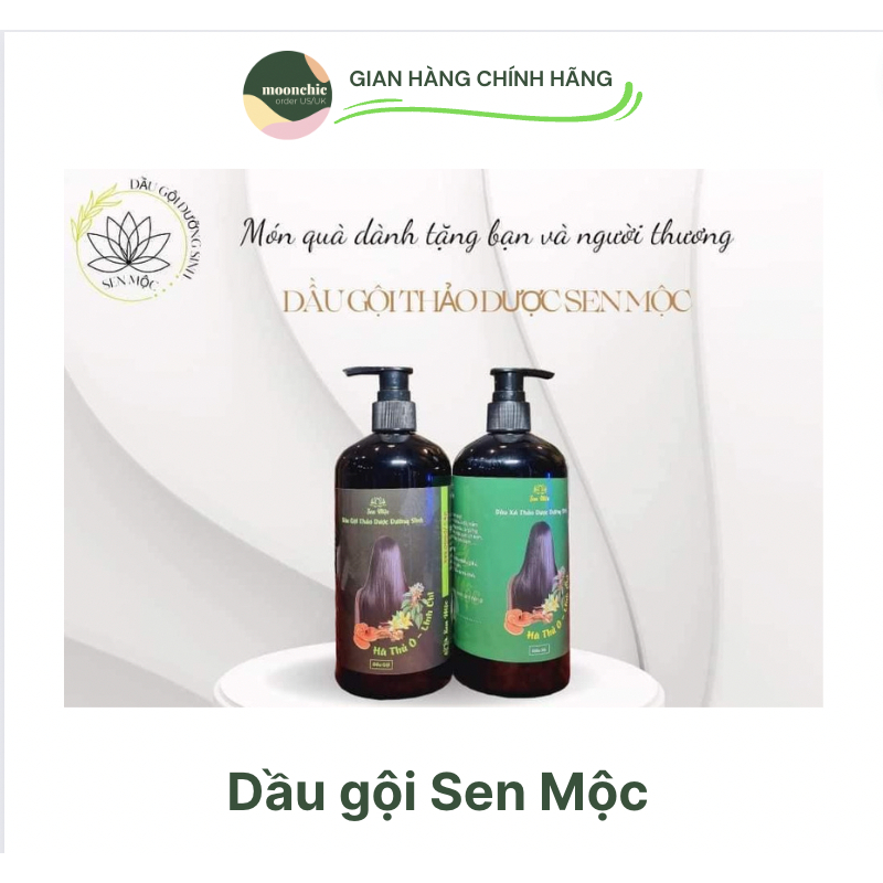 Dầu gội thảo dược dưỡng sinh Sen Mộc hoàn toàn không hóa chất hà thủ ô linh chi bồ kết | Shopee ...