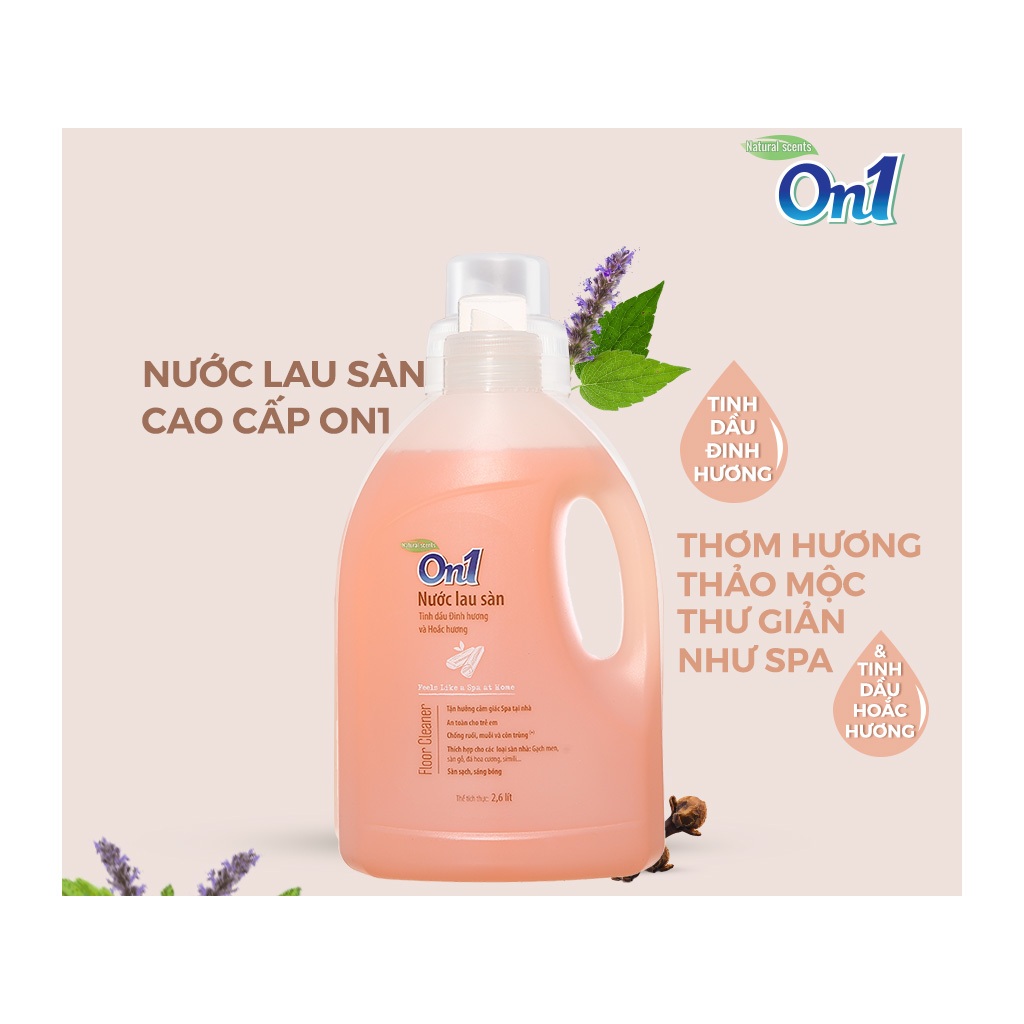 Nước lau sàn On1 tinh dầu đinh hương và hoắc hương can 2.6 lít/1 lít ...