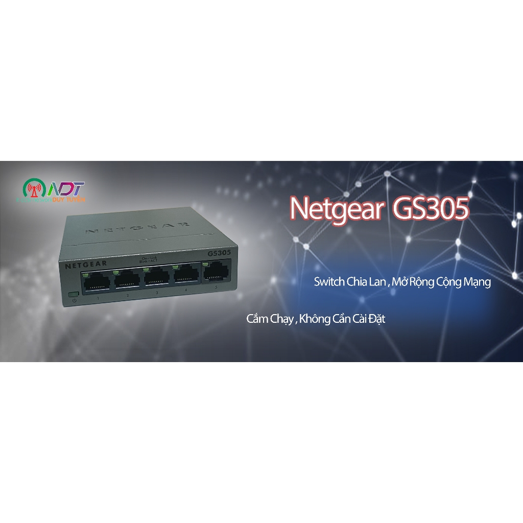 Netgear GS305 , Bộ chuyển mạch unmanaged , 5 cổng Gigabit Ethernet ...