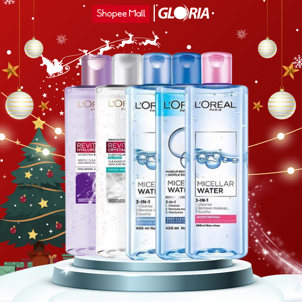 Nước Tẩy Trang Cho Mọi Loại Da Loreal L'Oreal Paris 3-in-1 Micellar Water (95ml/400ml) | Shopee ...