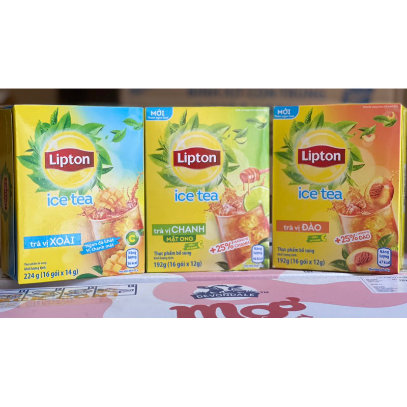 Trà Lipton Hoà Tan ICE TEA vị Chanh-Đào-16gói/1 hộp | Shopee Việt Nam
