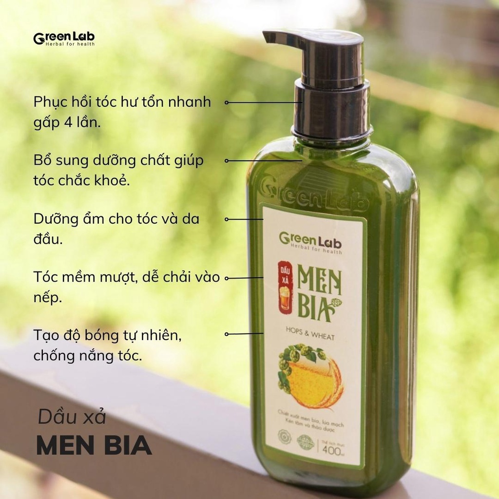 Dầu gội Men Bia GreenLab 400ml sạch gàu ngứa, giảm rụng , giúp tóc nhanh dài vượt trội | Shopee ...