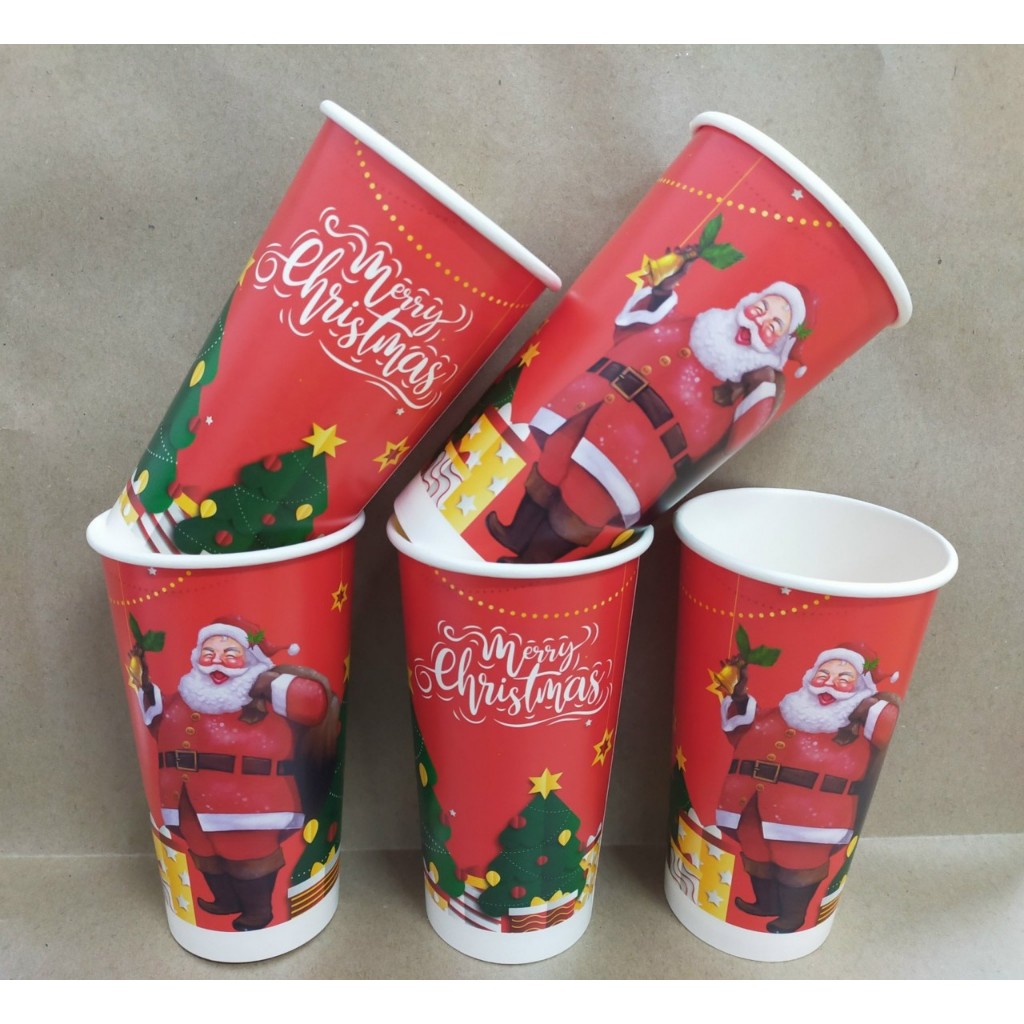 Ly giấy Noel 650ml in sẵn combo 100 ly giấy noel 650ml in sẵn | Shopee ...