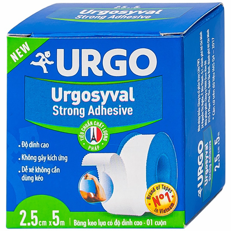 [Chính hãng] URGO SYVAL Băng Keo Lụa có độ dính cao 2.5cm x 5m (1 cuộn ...