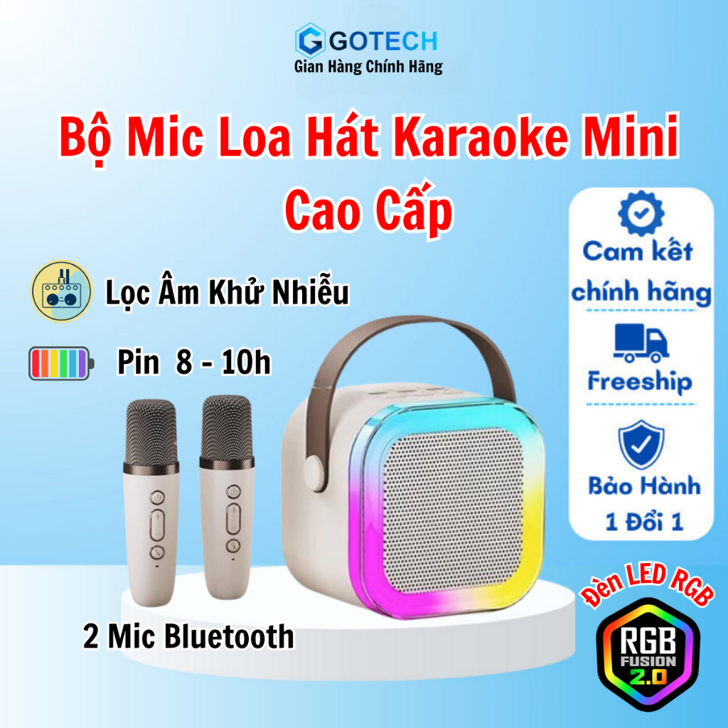 Loa Bluetooth mini kèm 2 micro hát karaoke không dây - Mic hát karaoke ...
