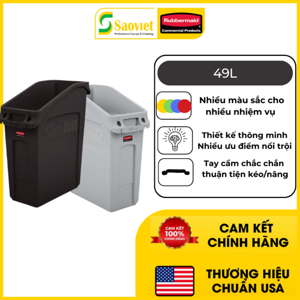 Thùng rác Rubbermaid Commercial Slim Jim® Under-Counter thiết kế gọn ...
