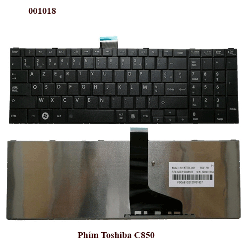 Bàn phím Laptop Toshiba satellite C850, C850D, C855, C855D | Shopee ...