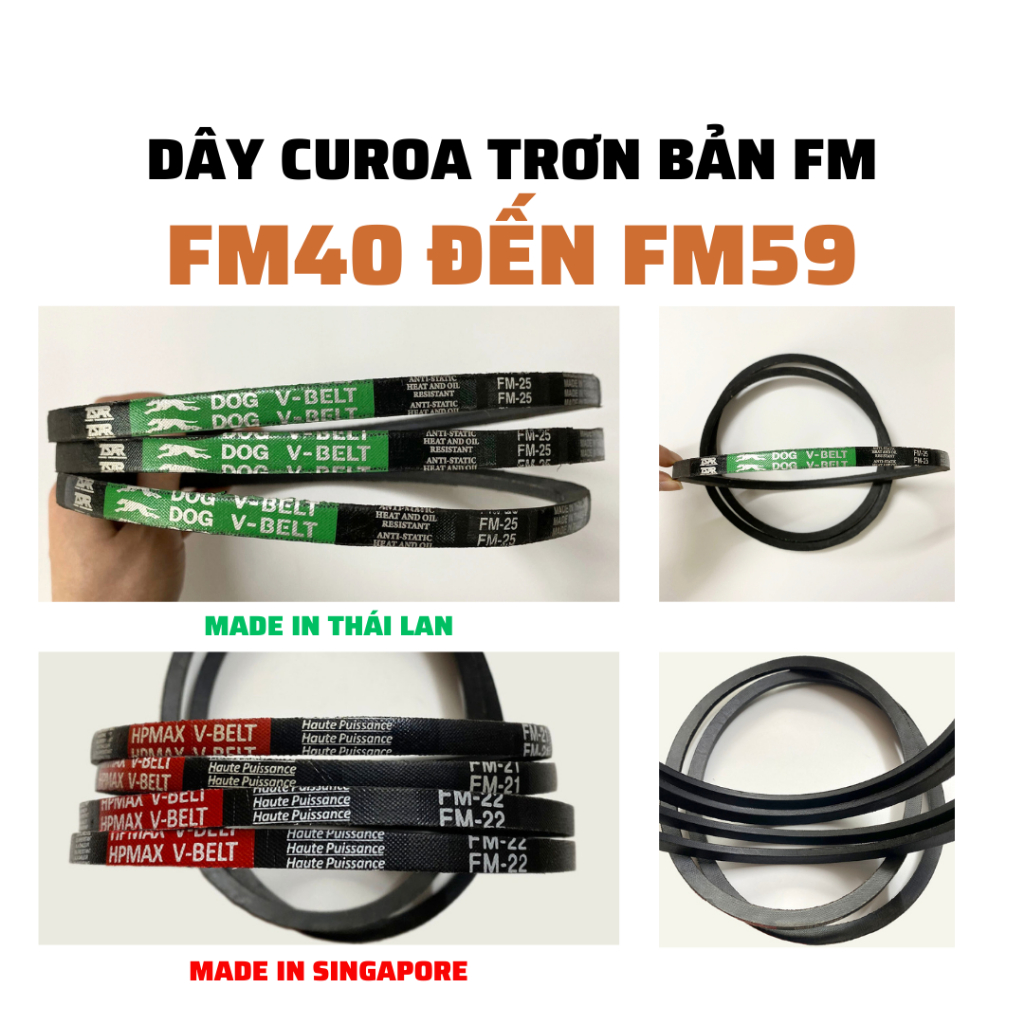 Dây curoa trơn bản FM40 FM41 FM42 FM43 FM44 FM45 FM45 FM47 FM48 FM49 ...