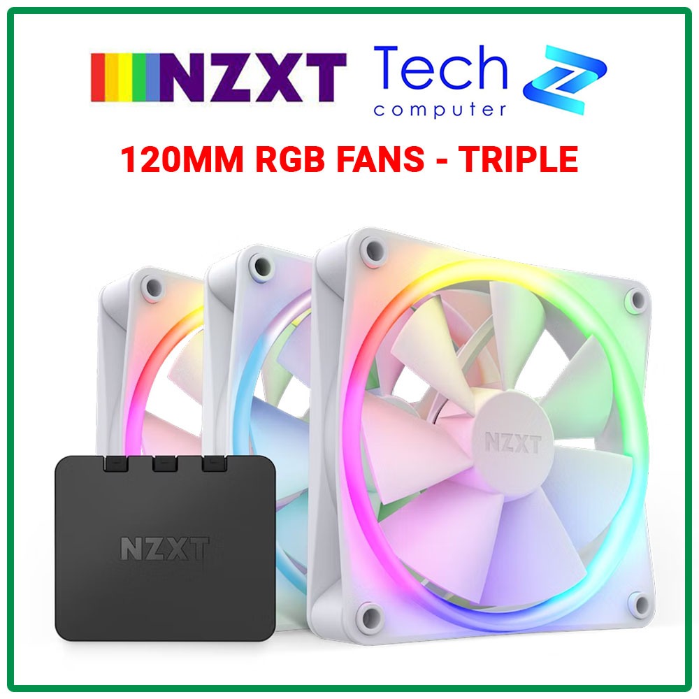 Bộ 3 Fan NZXT F120RGB Kèm Điều Khiển 120mm RGB Fans Triple (Màu Trắng ...