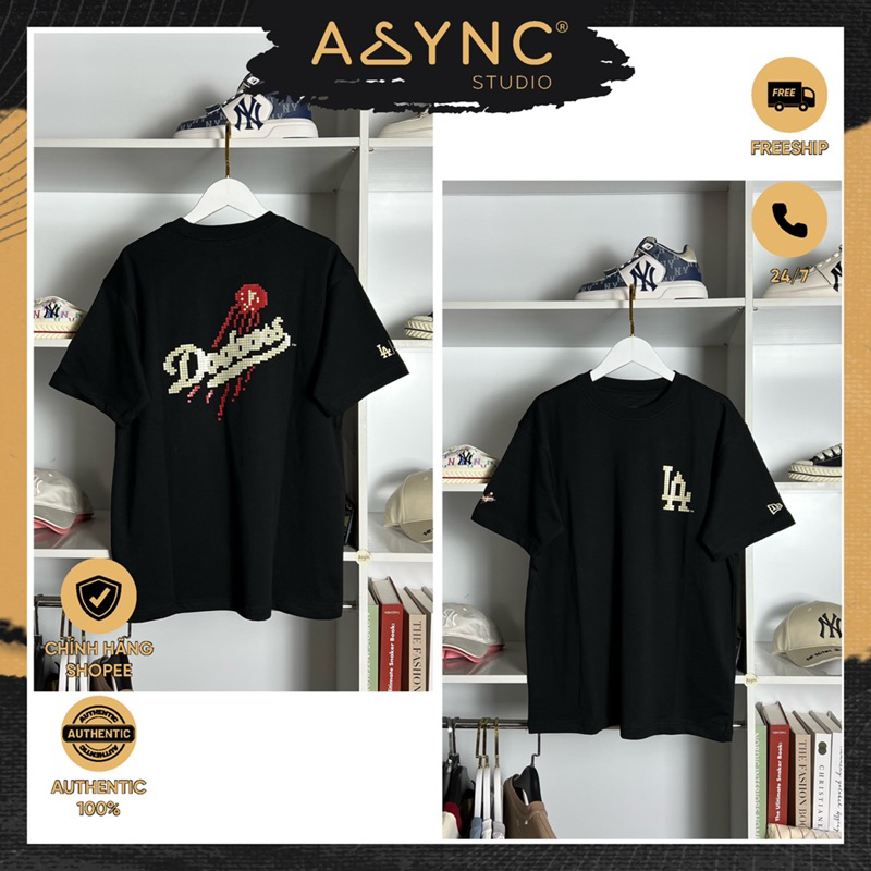 (Auth) Áo Thun New Era x MLB LA Dodgers Pixel Màu Đen | CODE: 12866565 - Async Studio | Shopee ...