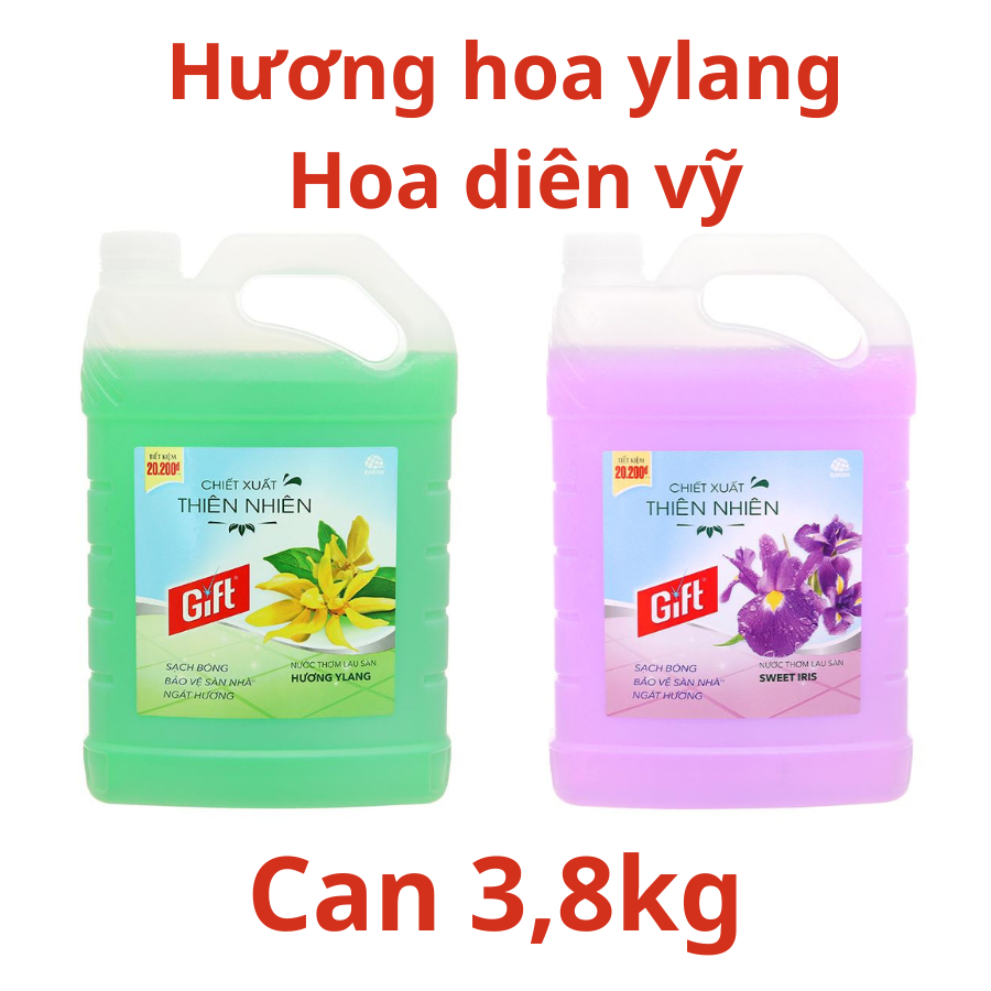 Nước lau sàn Gift hương hoa diên vỹ/ hoa ylang/ pink sakura/ylang/hoa lily can 3.8kg | Shopee ...