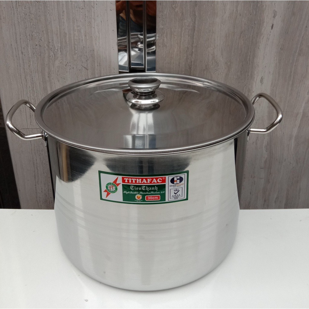 Nồi luộc gà, nấu súp, hầm xương Inox Cao 26cm - 28cm - 30cm Sử Dụng Được Cho Bếp Từ Cao Cấp ...