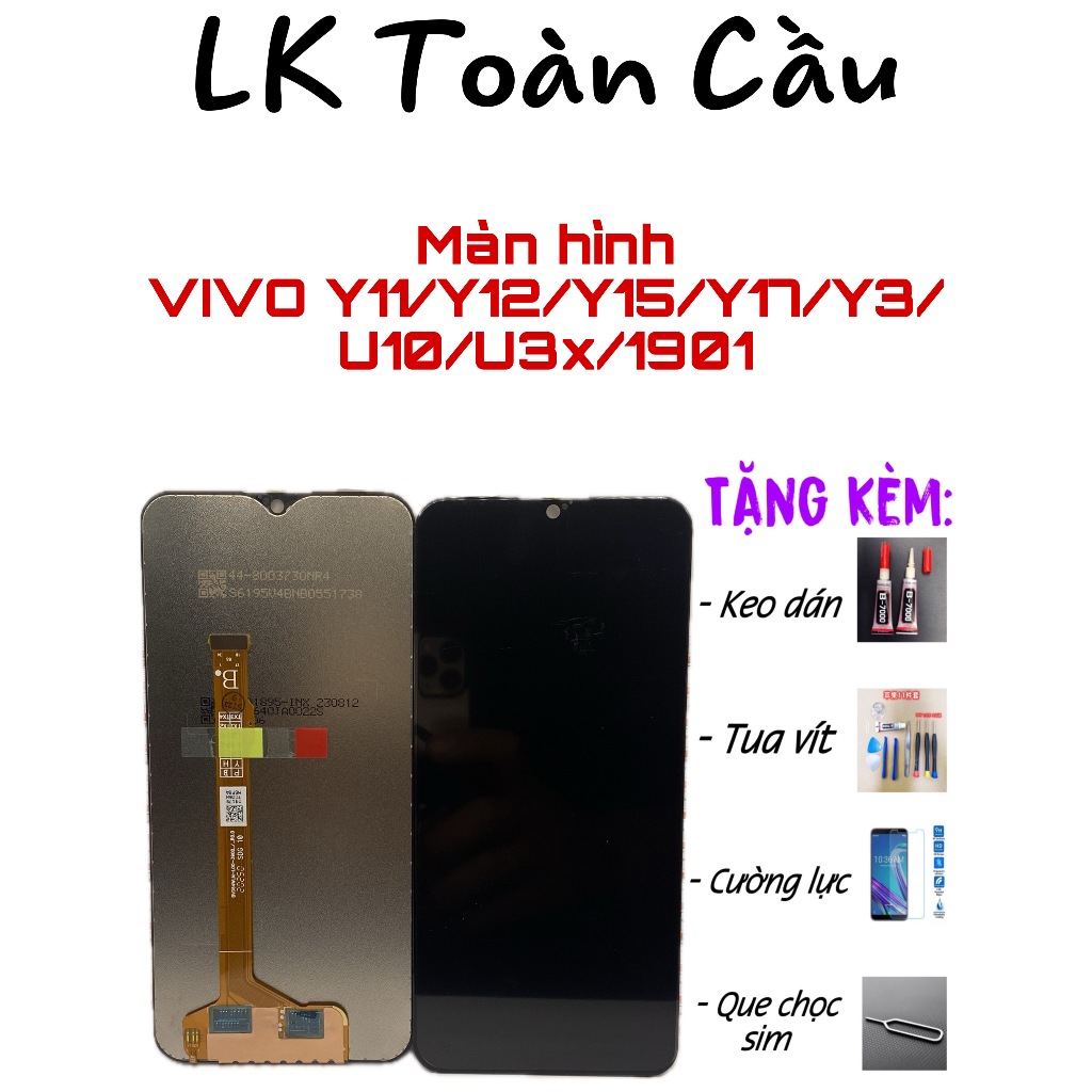 Màn hình VIVO y11 / y12 / y15 / y17 / y3 / u10 / u3x New Full bộ Tặng kèm keo+tuavít+cường lực ...