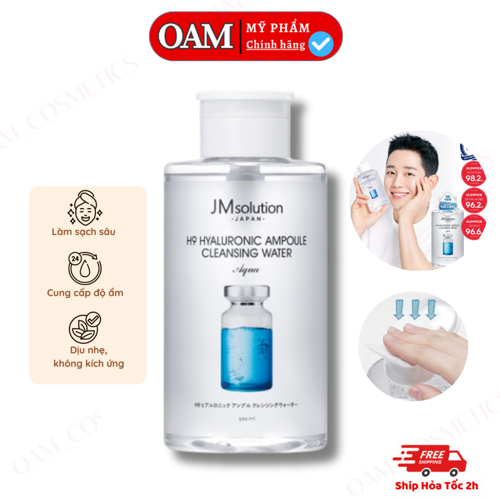 NƯỚC TẨY TRANG JM SOLUTION HYALURONIC AMPOULE CLEANSING WATER 500ML.-OAM | Shopee Việt Nam