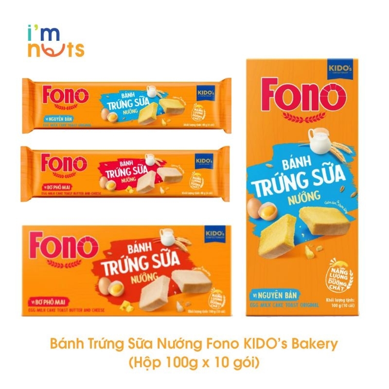 Bánh trứng sữa nướng Fono hộp 100g.Hai vị: phô mai,nguyên bản | Shopee ...