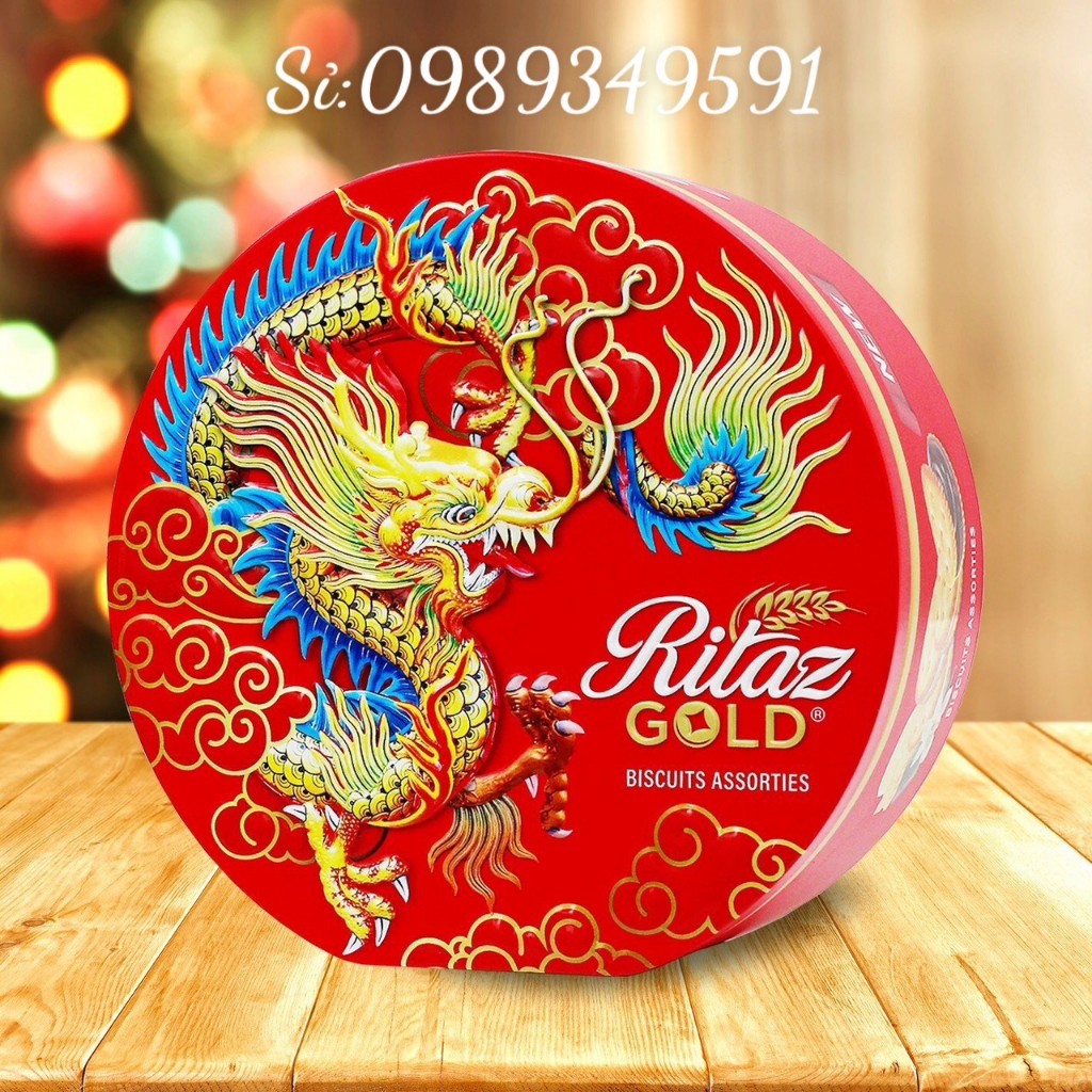 (Tết 2024)_Bánh Quy Hỗn Hợp Ritaz Gold Biscuits Assorted Rồng Hộp Thiếc ...