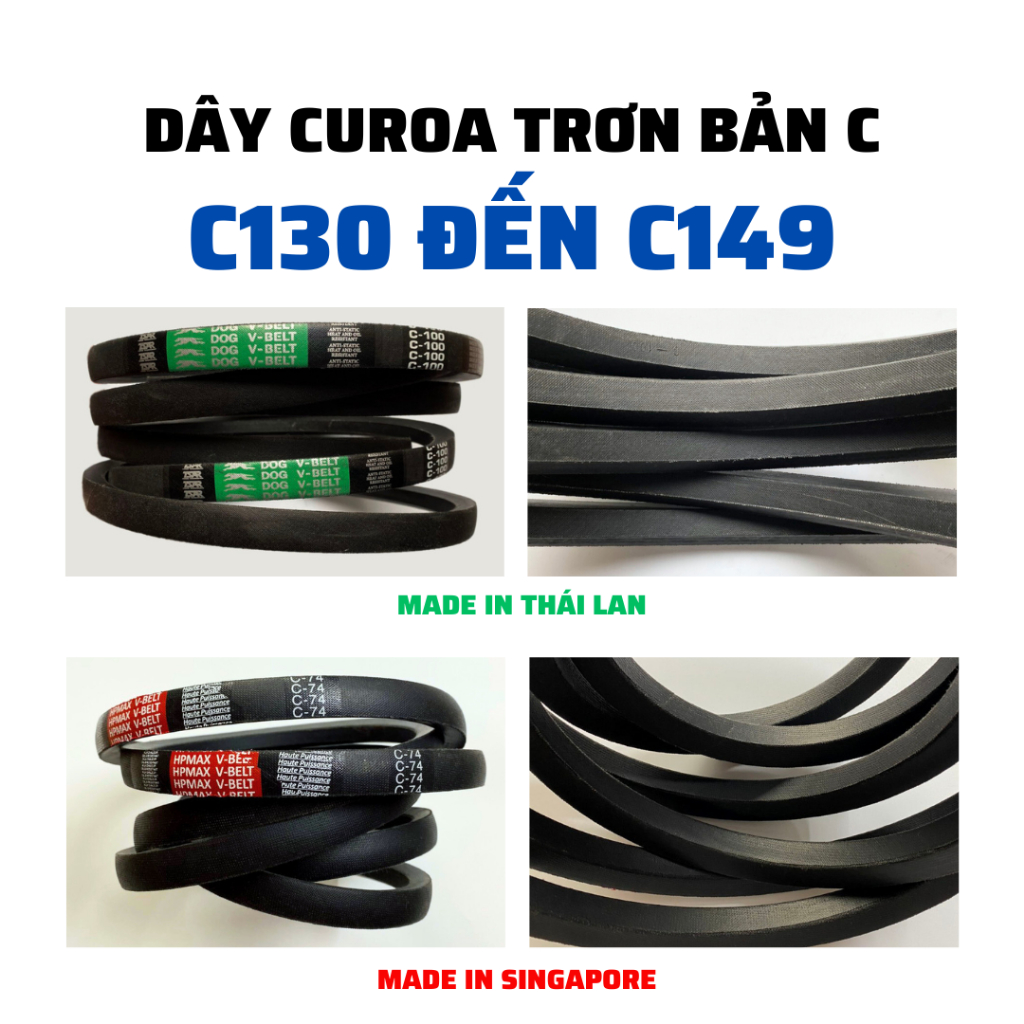 Dây curoa trơn bản C:C130 C131 C132 C133 c134 C135 C136 C137 C138 C139 ...