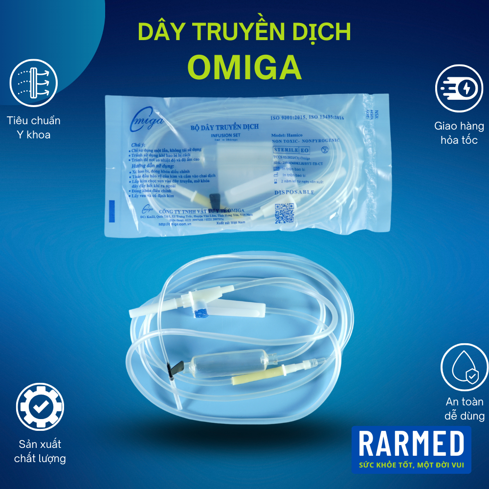 Bộ dây truyền dịch OMIGA khử trùng, có màng lọc - 20 giọt/ml | Shopee ...