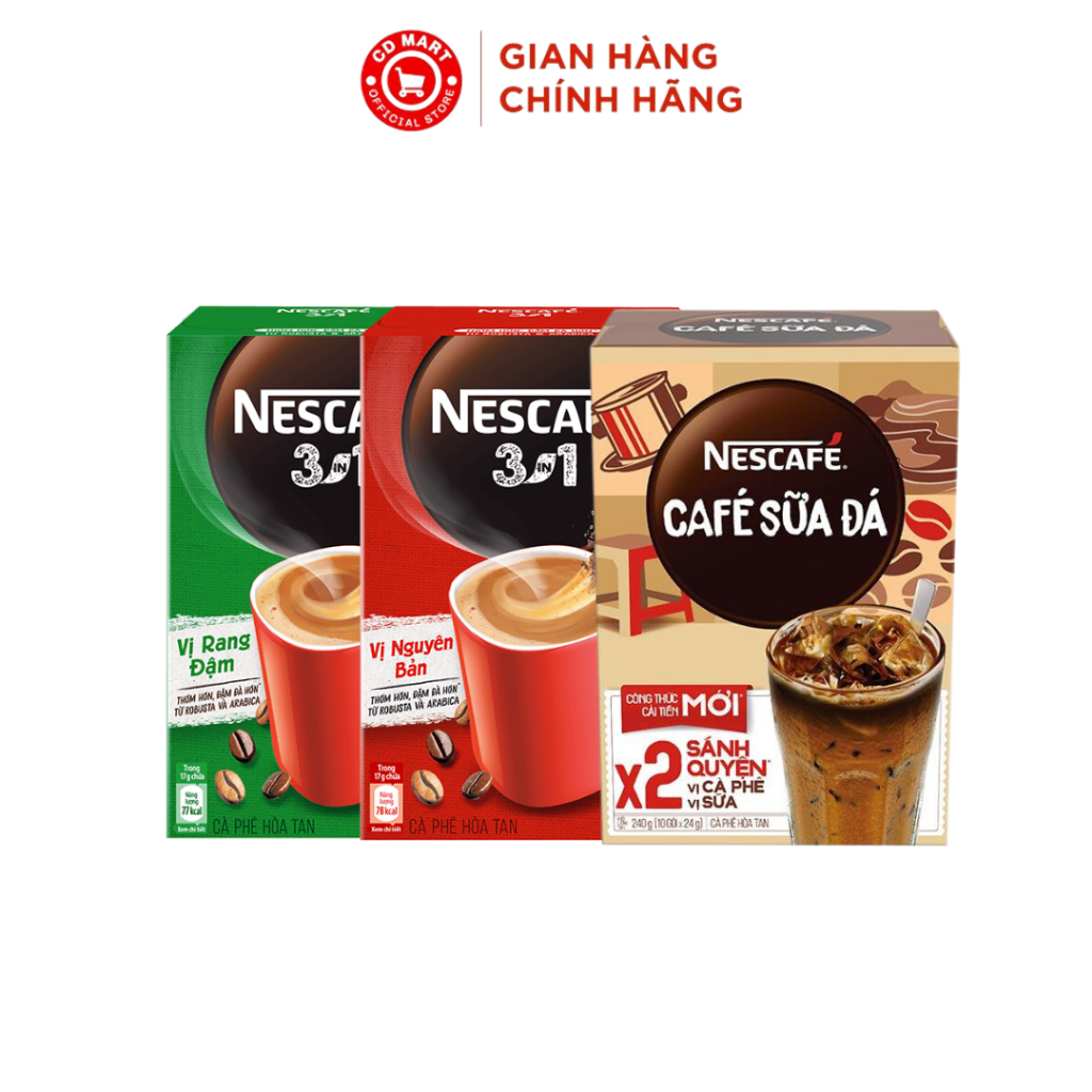 Hộp cà phê hoà tan Nescafe 3in1 340g (18 gói x 17g) bao bì mới | Shopee Việt Nam