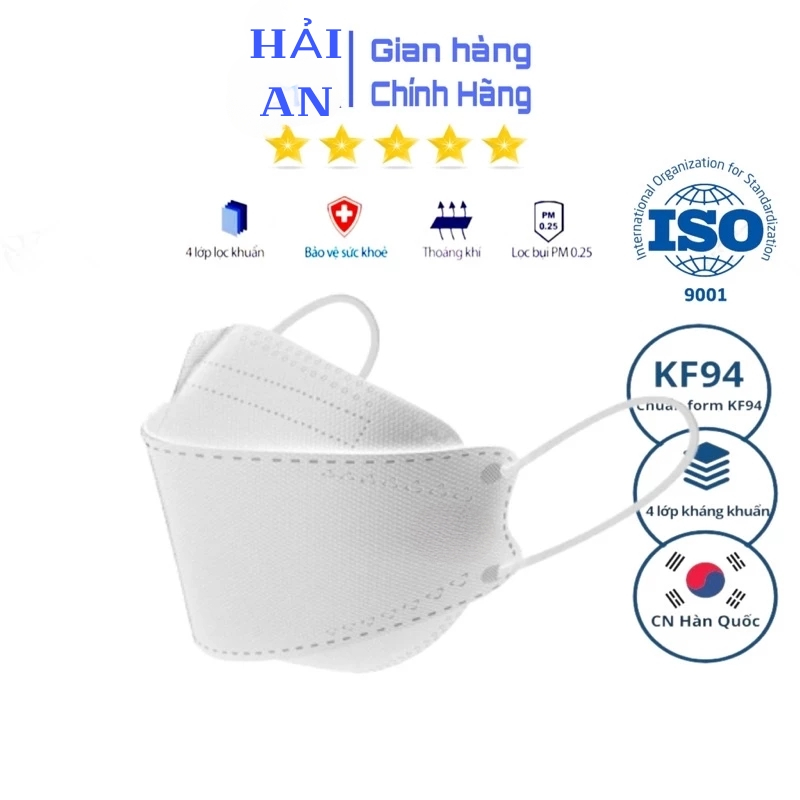 THÙNG 200 chiếc khẩu trang kf94 HẢI AN MASK chính hãng chống tia UV 4 lớp có giấy kháng khuẩn đủ ...