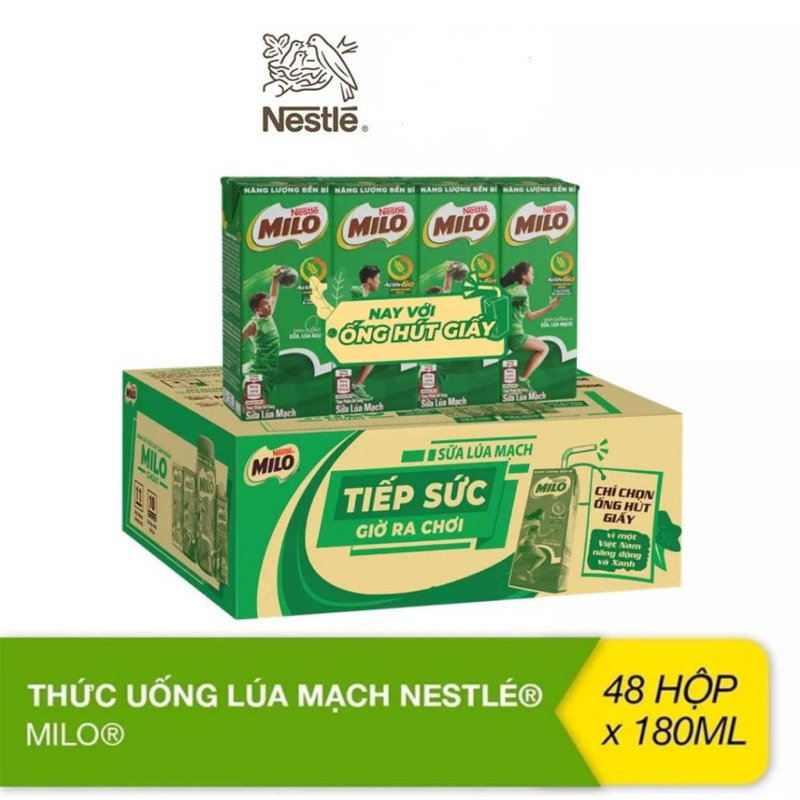 thùng 48 hộp thức uống lúa mạch Milo Active Go 180ml | Shopee Việt Nam