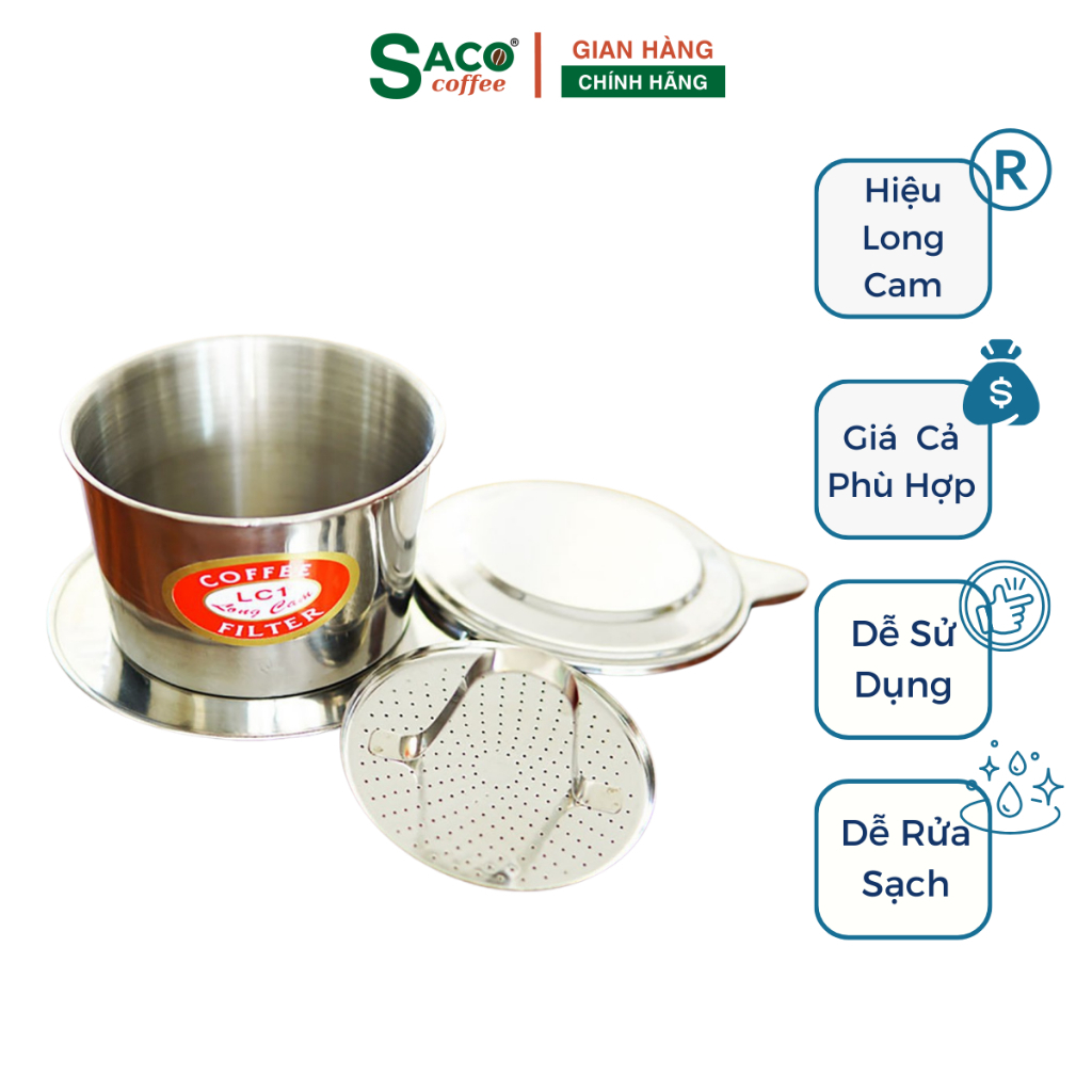 Phin Cà phê, phin pha cafe inox Long Cam cao cấp phù hợp cho gia đình, quán cafe | Shopee Việt Nam