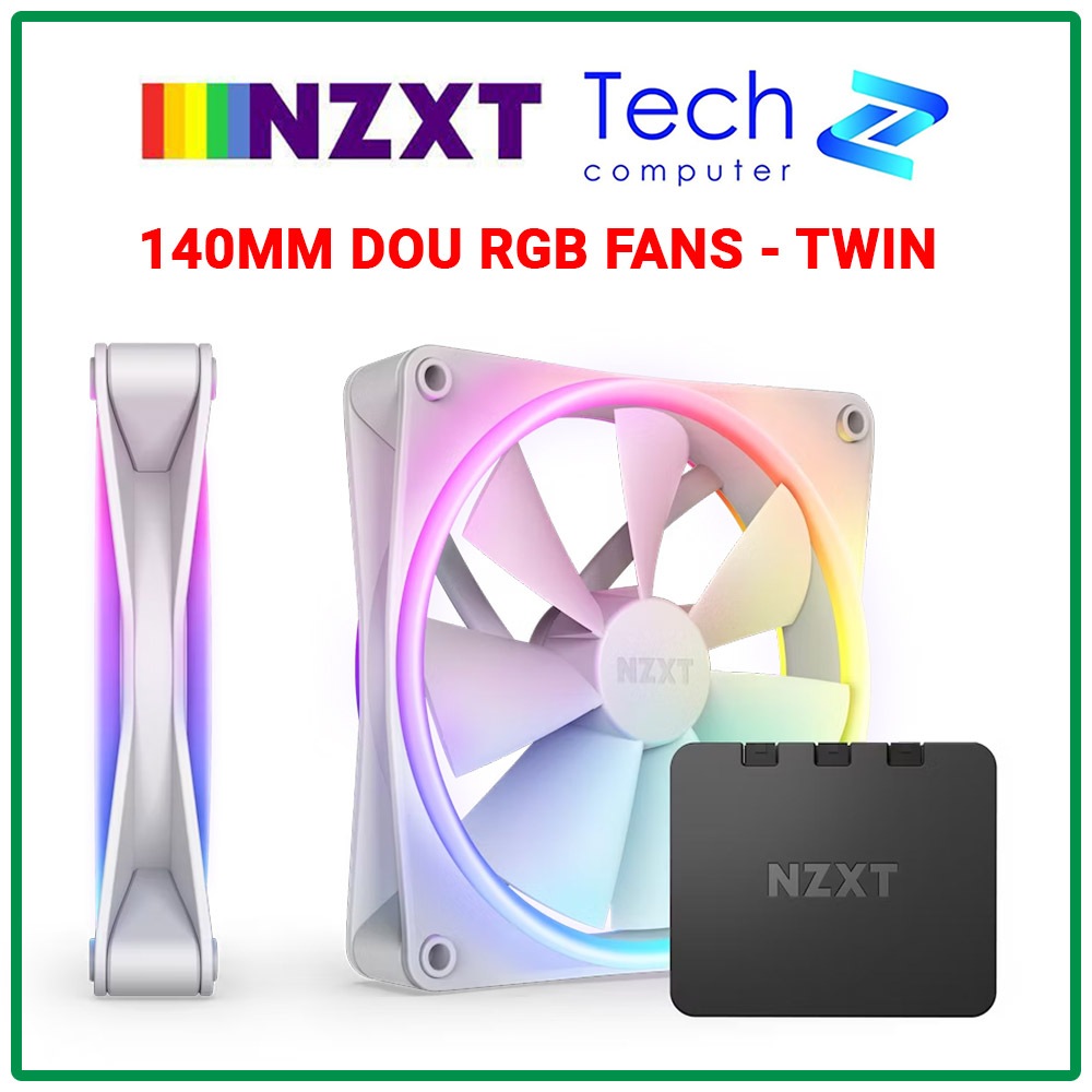 Bộ 2 Fan NZXT F140 DOU RGB Kèm Điều Khiển - 140mm DOU RGB Fans - Twin ...
