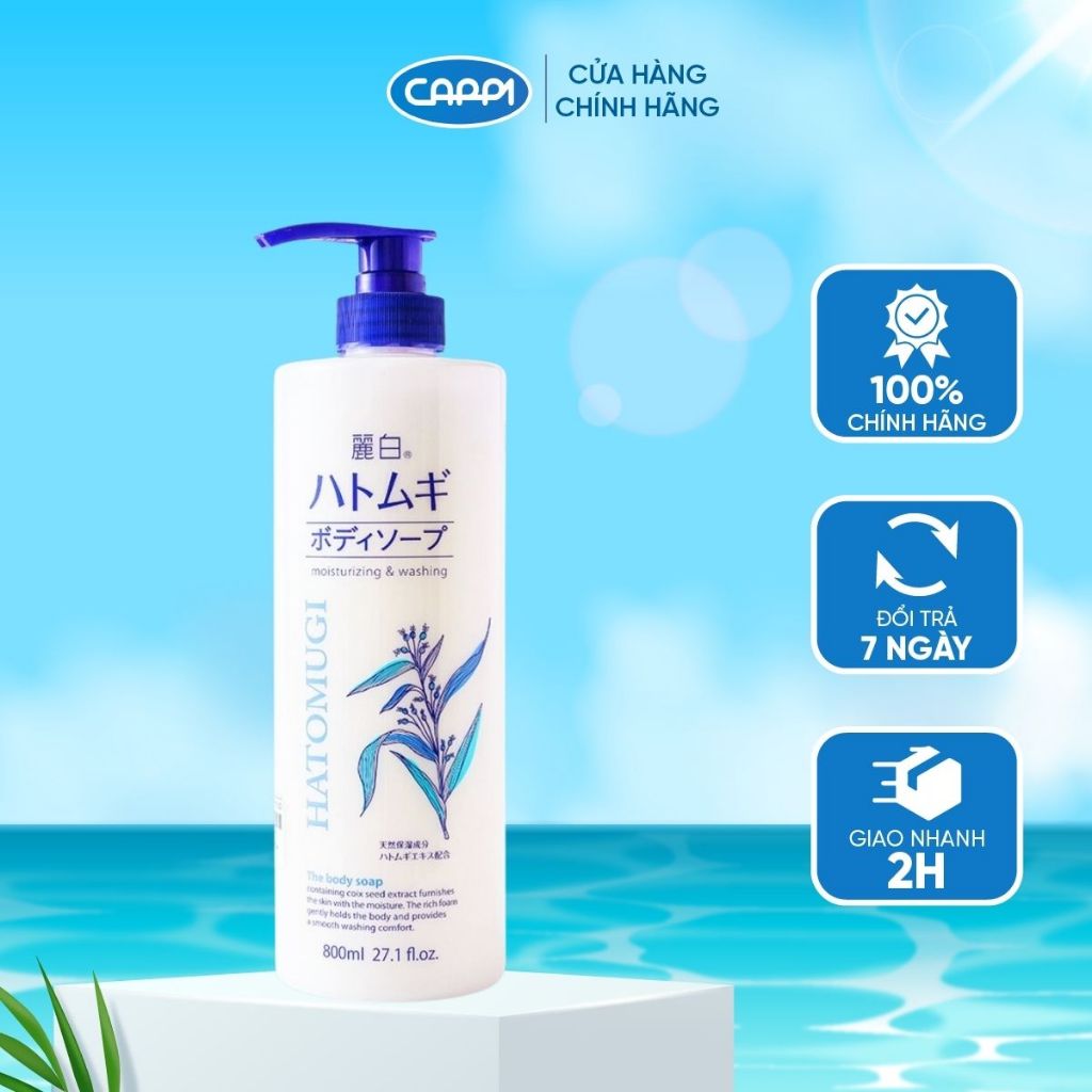 Sữa tắm trắng và làm sáng da Hatomugi Reihaku Hatomugi Body Soap 800ml ...