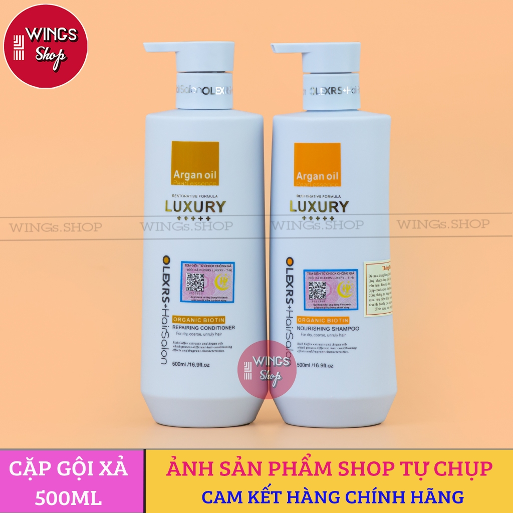 Dầu gội xả phục hồi chuyên sâu, giảm rụng, giảm gàu Olexrs Luxury Argan ...