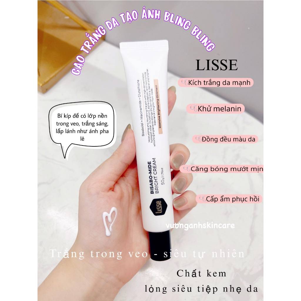 Kem dưỡng trắng da Lisse Bisabo-Mide Bright Cream ( bản mới chuẩn hãng ...