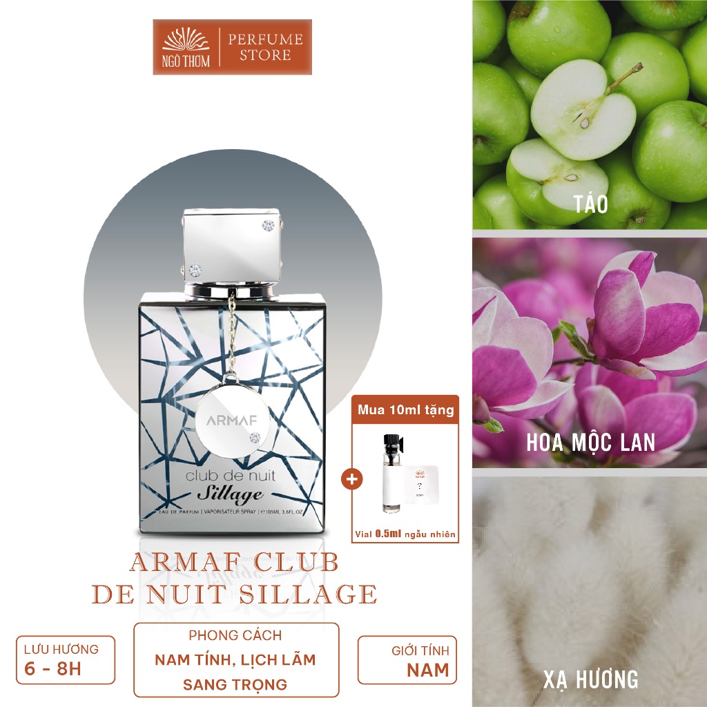 Nước hoa chiết nam Armaf Club De Nuit Sillage chính hãng dầu thơm nam mini tươi mát cuốn hút ...