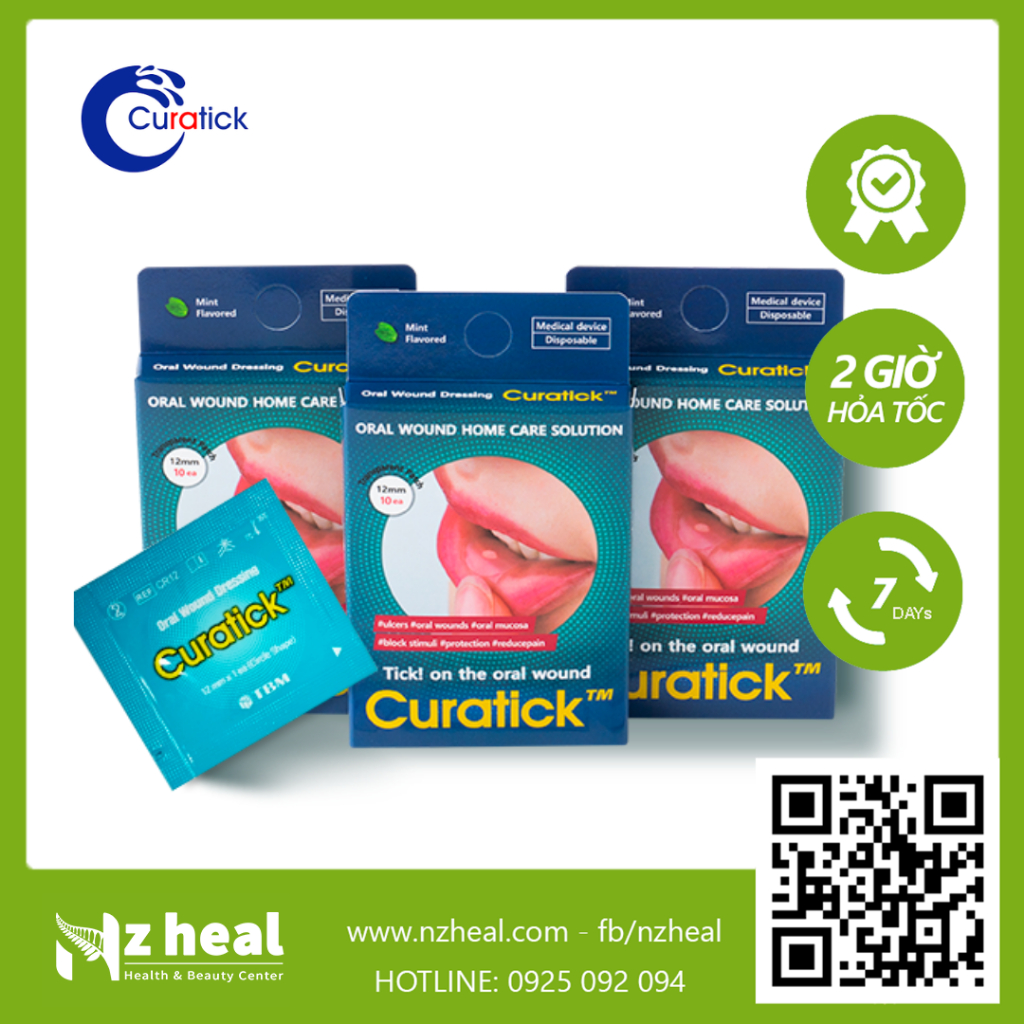 [HOẢ TỐC] Miếng dán giảm lở miệng, nhiệt miệng Curatick 10 miếng/ hộp ...