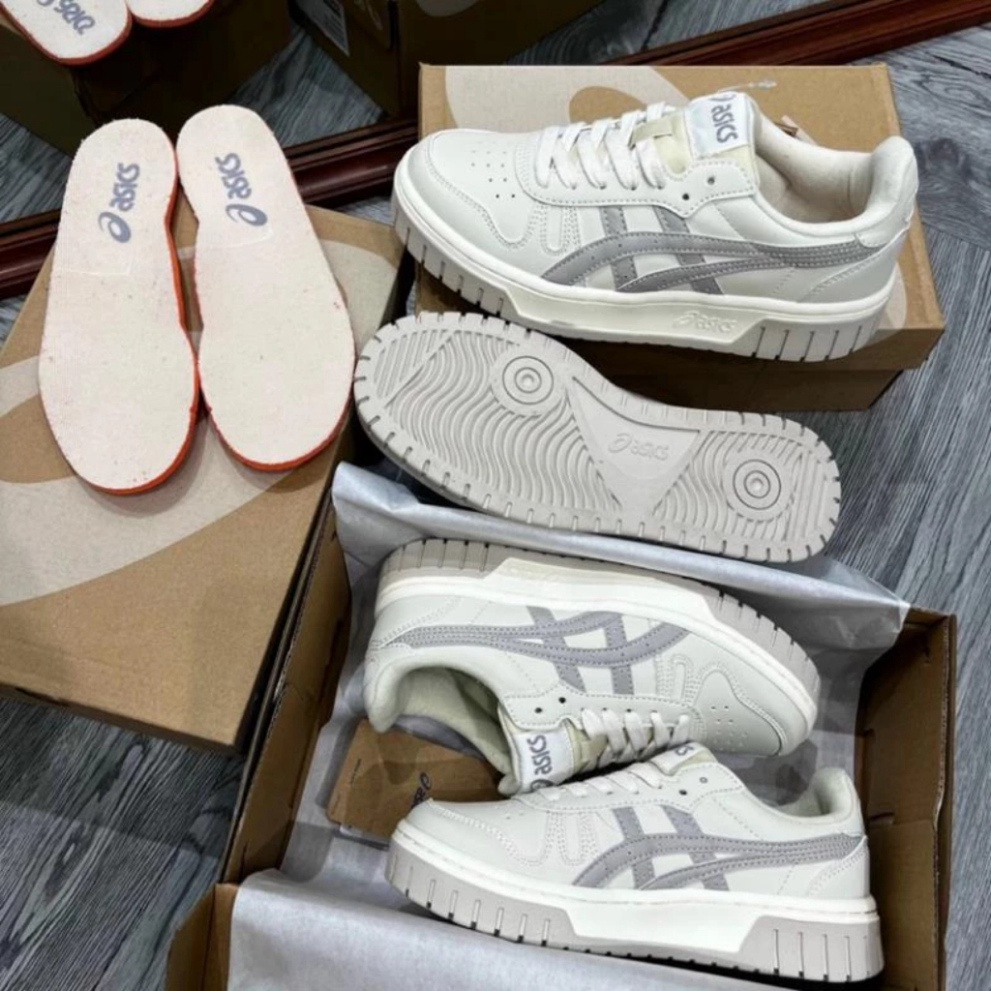 Giày thể thao Asics Court MZ đế kem xám, Giày thể thao nam nữ Asics cổ ...