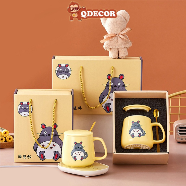 Set Cốc Ly Sứ Totoro Cute Kèm Bếp Đun Nóng, Thìa, Túi Quà Dùng Làm Quà ...
