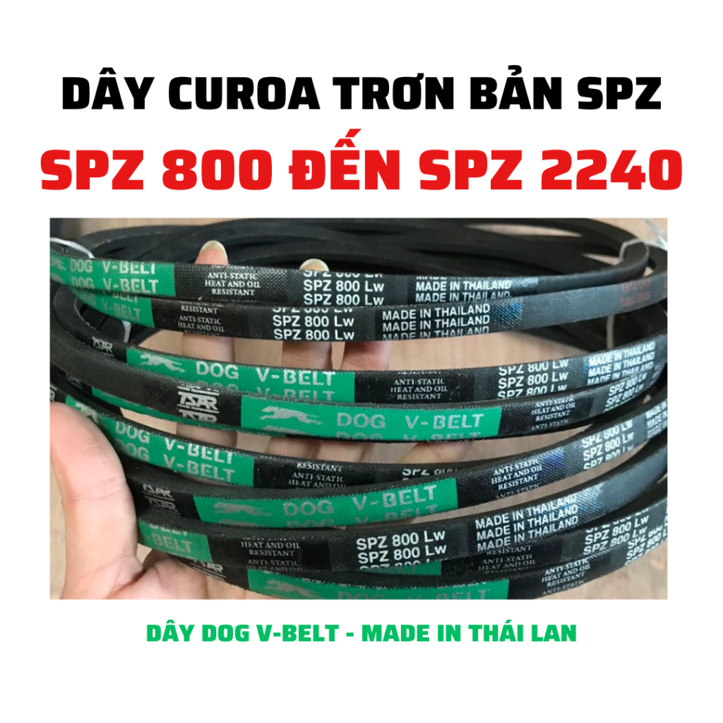 Dây curoa trơn bản SPZ từ SPZ 800 đến SPZ 2240 thương hiệu DOG V-BELT của Thái Lan | Shopee Việt Nam