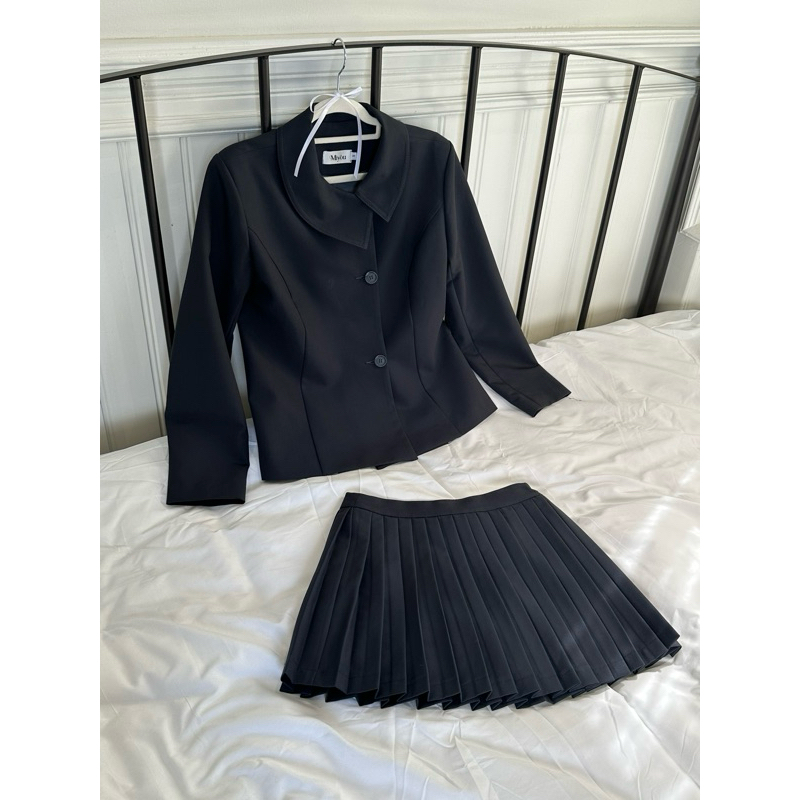 Bộ vest & chân váy xếp ly classic Miyou - HANN SET | Shopee Việt Nam