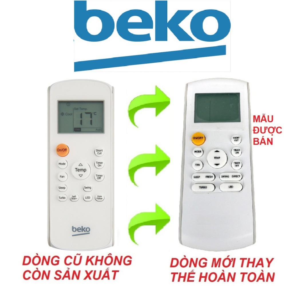 Remote máy lạnh BEKO - Điều Khiển điều hòa BEKO mẫy thay thế | Shopee ...