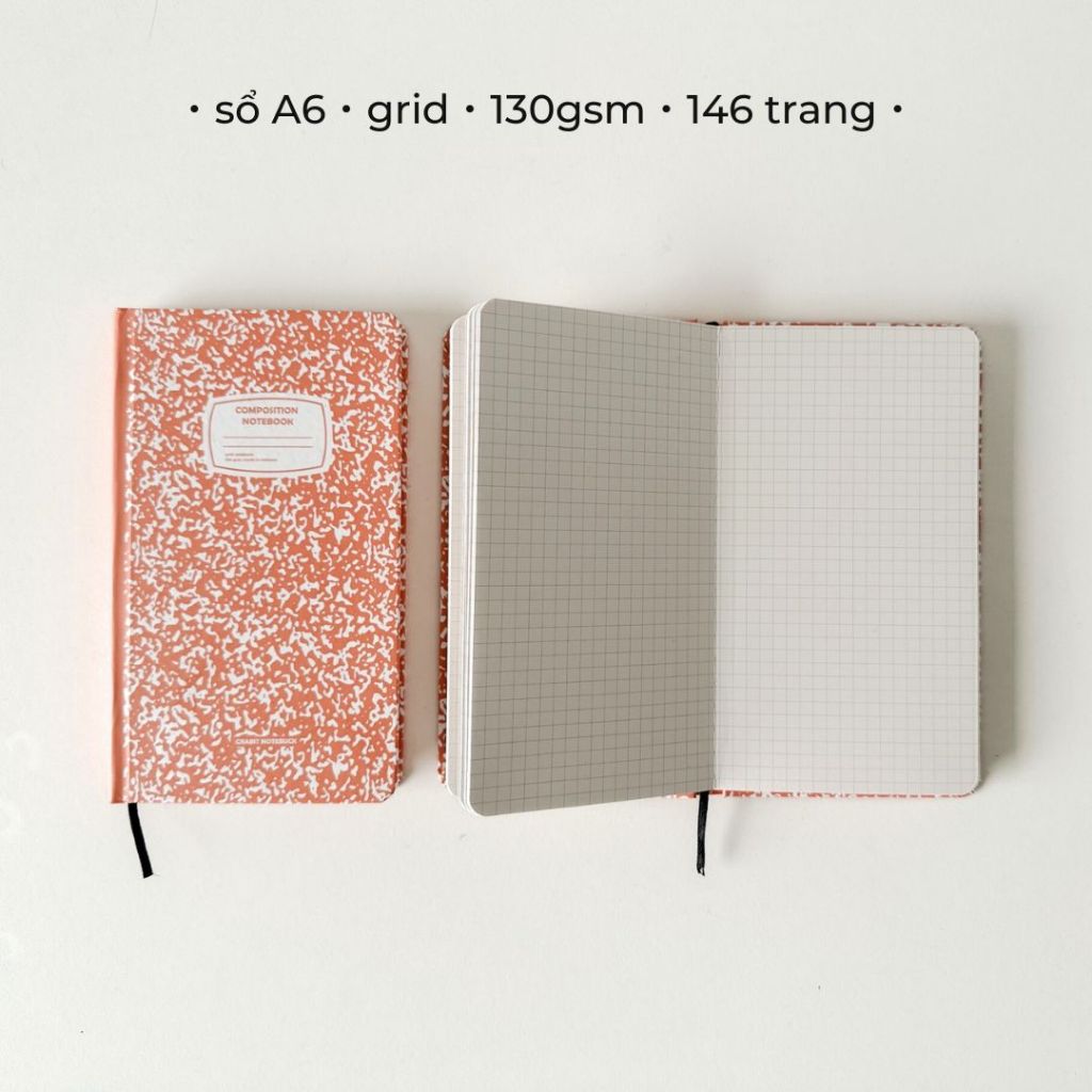 Sổ tay vở 200 300 500 trang kẻ ngang dot grid khổ vuông tặng kèm ...