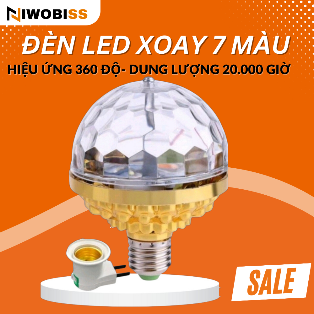 Đèn Led Nháy Chớp 7 Màu 5 Chế Độ Tự Xoay Đui Tròn Cao Cấp - Đèn LED Vũ Trường Xoay | Shopee Việt Nam