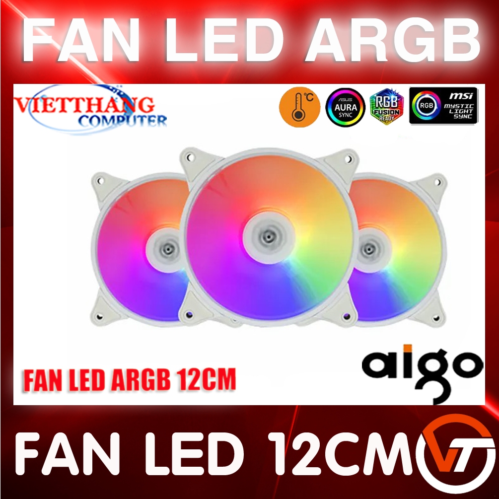 Quạt Tản Nhiệt, Fan Led ARGB Aigo AR12 White cùng Hub Coolmoon thường ...